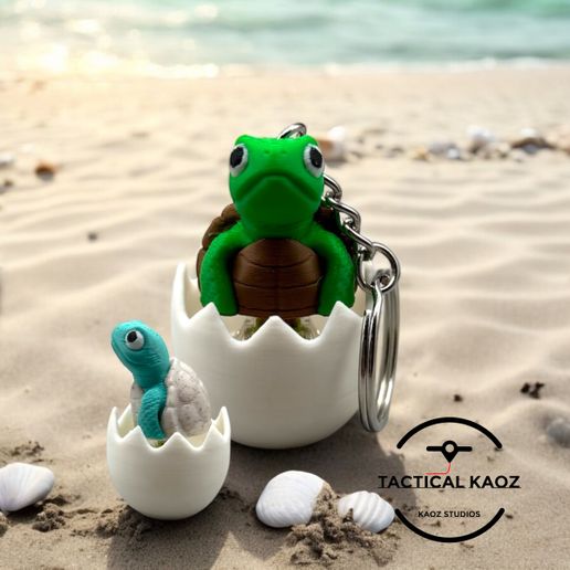 🐢 Sea Turtle Hatchling Fidget Clicker Keychain・ STL File for 3D ...