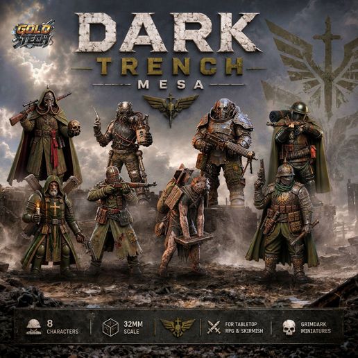 🎲 Dark Trench Mesa - Grimdark Elite Squad STL Pack (32mm)・ 3D File for ...
