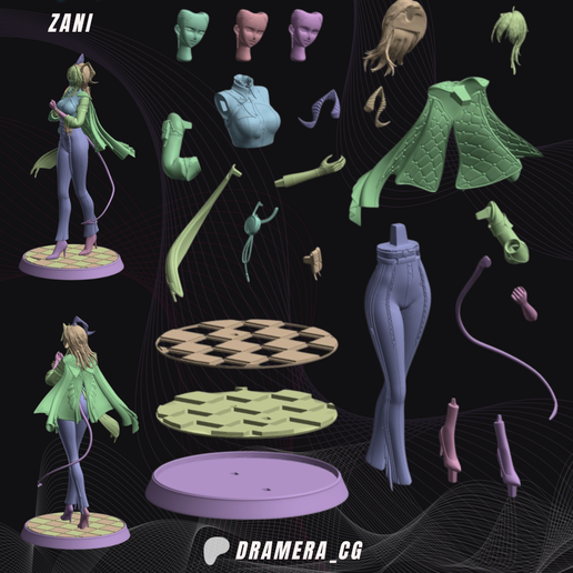 🌊 Zani – Wuthering Waves Game Figurine for 3D Printing・ STL File for 3D ...