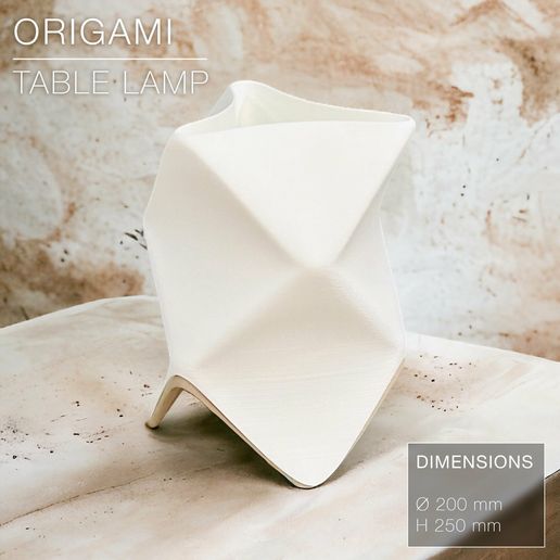 🔦 ORIGAMI | Table Lamp E14, E26, E27・ STL File for 3D printing・Cults