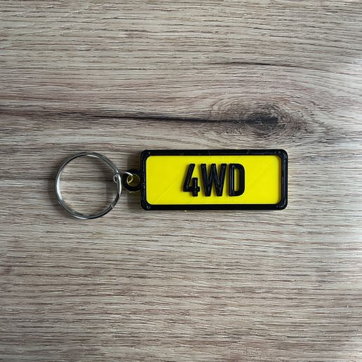 🗝️ 4WD / 4x4 numberplate Keyring・ 3D File for 3D printing・Cults