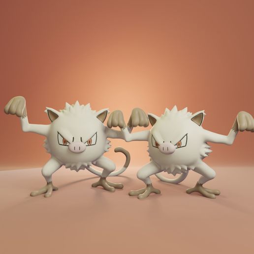 STL file Pokemon - Mankey with 2 poses 🐉 ・Model to download and 3D ...