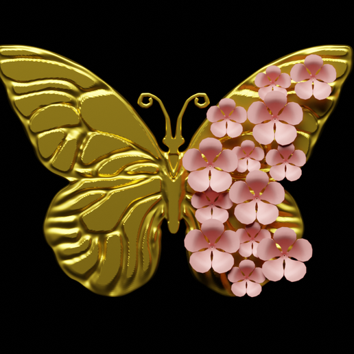🗝️ Butterfly_Flower・Free STL File for ・Cults