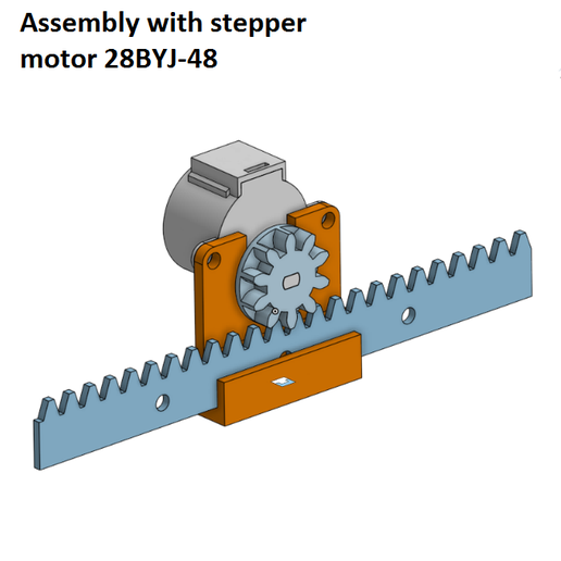 🎒 Rack and pinion for stepper motor 28BYJ-48・Archivo STL para Impresión ...