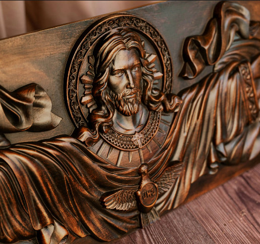 STL file Catholic Saints Church cross-wall decoration Sacred Heart ...