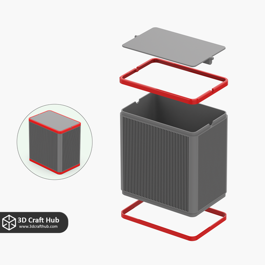 🗑️ Flipping Lid Trash Box・ STL File for 3D printing・Cults