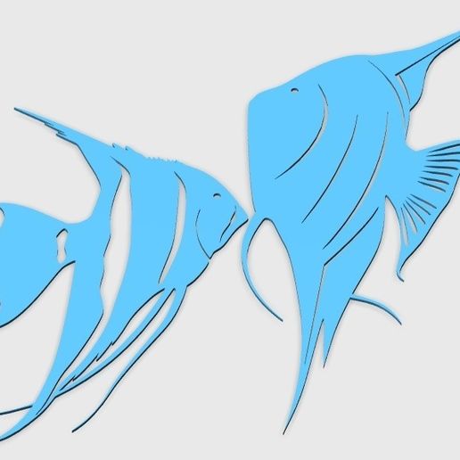 👼 Angel fish wall art \ Decor・ STL File for ・Cults