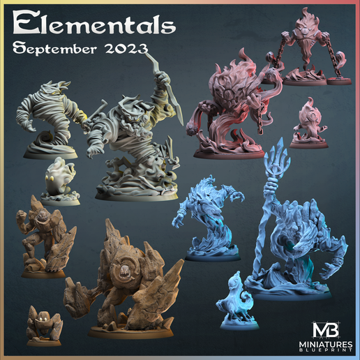 🐉 Elementals - EPIC PACK・Fichier 3D pour ・Cults