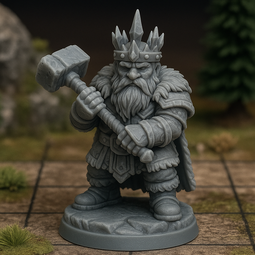 🤴 The Frost King – Dwarf King Miniature with Frost Hammer, 28mm RPG ...