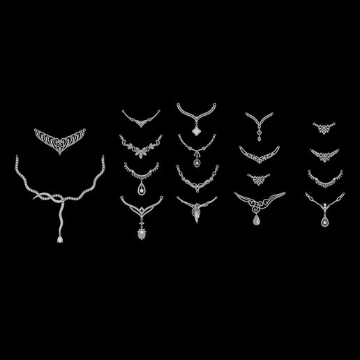 💎 Women’s 17 Necklace Jewelry Collection – Detailed Bulk 3D Model Set ...