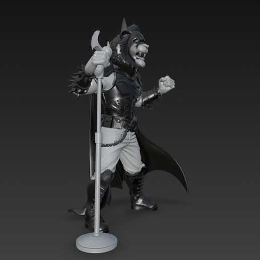 🦁 Lionhearted Dark Knight Rocker Batman Concept Estatua impresa en 3D ...