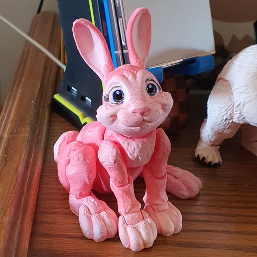 3D printer Bunny Rabbit articulated figure, print-in-place, cute-flexi ...