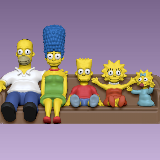 👪 Homer Simpson Marge Lisa Bart maggie from the simpsons family sitting ...