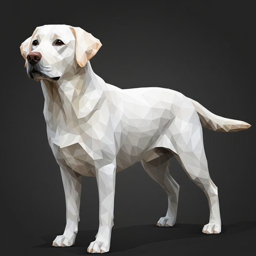 🎨 Labrador Retriever LOW POLY・ STL File for 3D printing・Cults