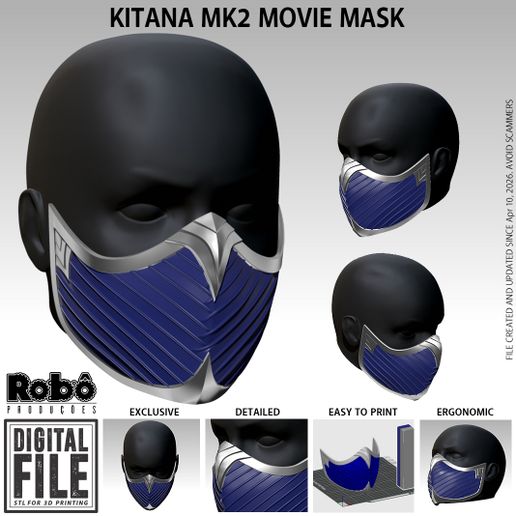 🕹 Kitana mask - Mortal Kombat 2 - Cosplay - MK2 - 3D Model STL Files ...