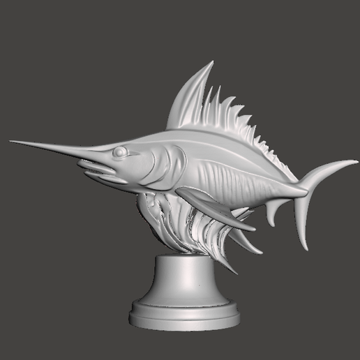 🌊 Spearhead Ocean Swordfish Gift Bust Figure Unique & Detailed 3D Print ...