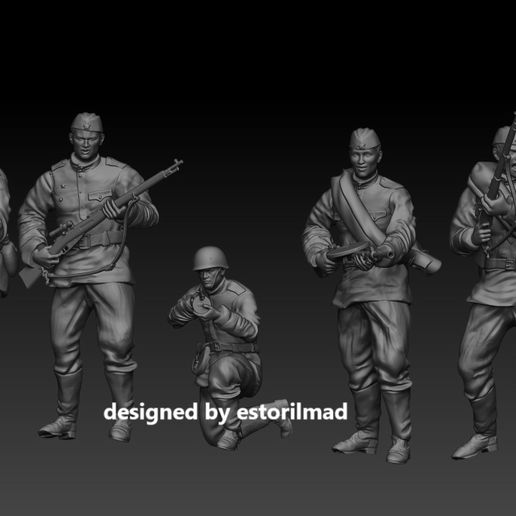 STL file WW2 PACK 5 RUSSIAN INFANTRYMEN STALINGRAD 🫡 ・Design to ...