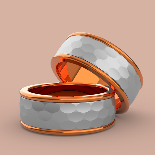 💍 Rustic Hammered Ring・ STL File for 3D printing・Cults
