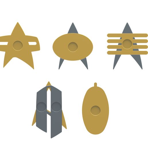 ⭐ Set of Star Trek Badges・ 3D File for ・Cults