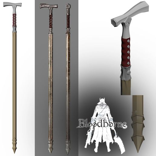 🦯 Threaded cane from Bloodborne game 3D print model STL files・ 3D File ...