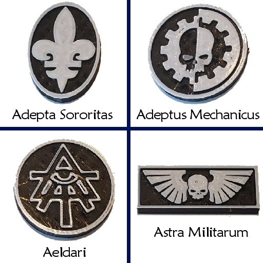 ⚔ Warhammer 40k Faction Symbol Game Piece Tokens 16 WH40k Factions・Free ...