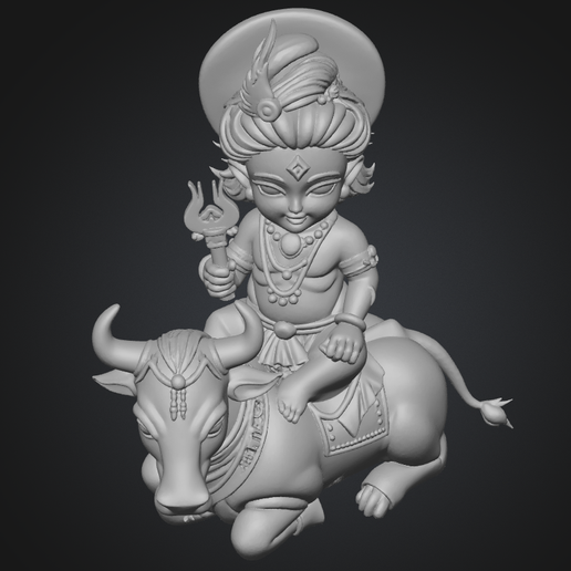 🐉 Lord Shiva Chibi Style Sitting on Nandi・ STL File for 3D printing・Cults