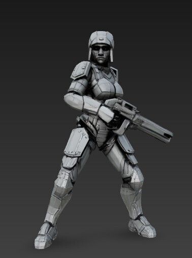 🛰 3D Printable Space Commando: Female Warrior Figure – Icon of Future ...
