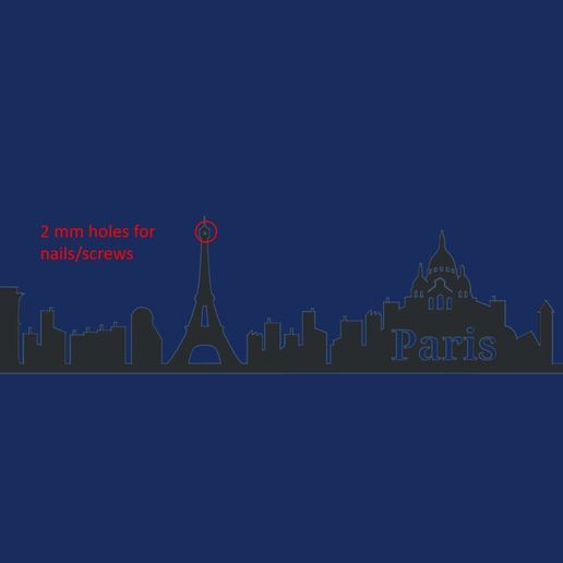 STL file Paris Skyline 3D Model - Eiffel Tower, Arc de Triomphe, Sacré ...