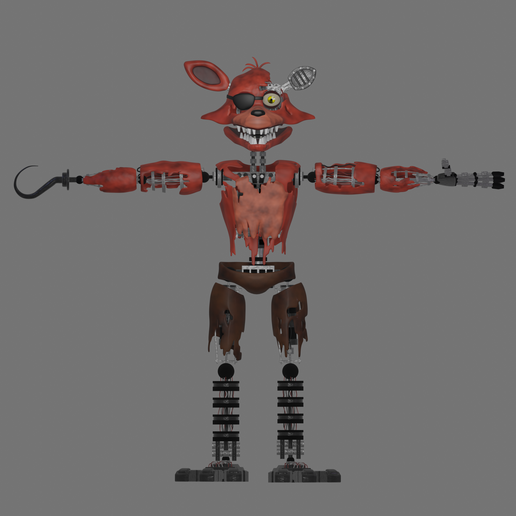 🎨 Withered Foxy Full Model・ STL File for 3D printing・Cults