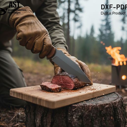 🔪 Survival Knife Design Dxf-Step Files・ DXF File for 3D printing・Cults
