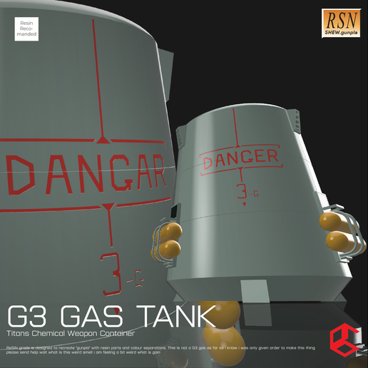 🪖 G3 Gas Tank from Zeta Gundam・ 3D File for ・Cults