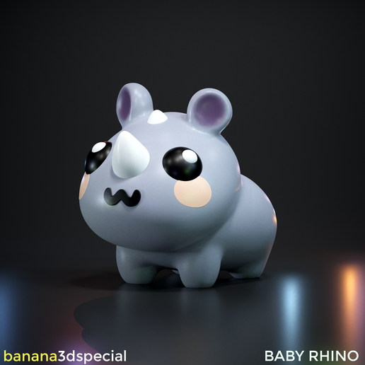STL file Cute Chibi Baby Rhino - For 3D Printing 👶 ・3D print model to ...