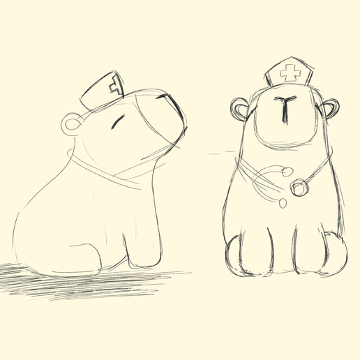 Archivo STL gratis Nurse Capybara 🆓 ・Modelo de impresión 3D para ...