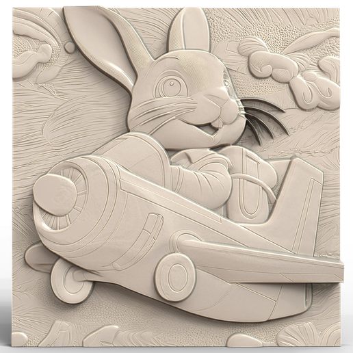 📁 3D Model STL File for CNC Router/Laser & 3D Printer A Rabbit Pilot in ...