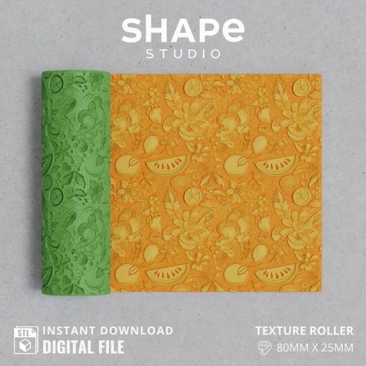 📁 Fruits Texture | Summer Fruits Polymer clay Seamless texture roller ...