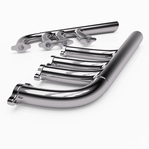 🔙 Straight-Back Exhaust Header pipe・ STL File for 3D printing・Cults