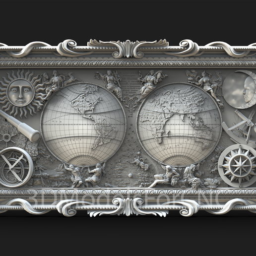 📁 3D Model STL File for CNC Router Laser & 3D Printer World Map Pack ...