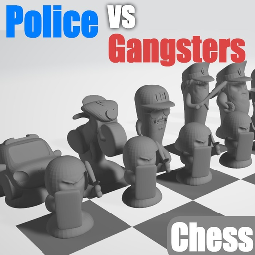 Free 3D file Chess Game: police vs gangsters - by Objoy Creation ♟️ ・3D ...