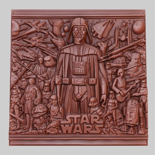 ⭐ Star Wars: A New Hope 3d printer relief medallion obj stl・ 3D File ...