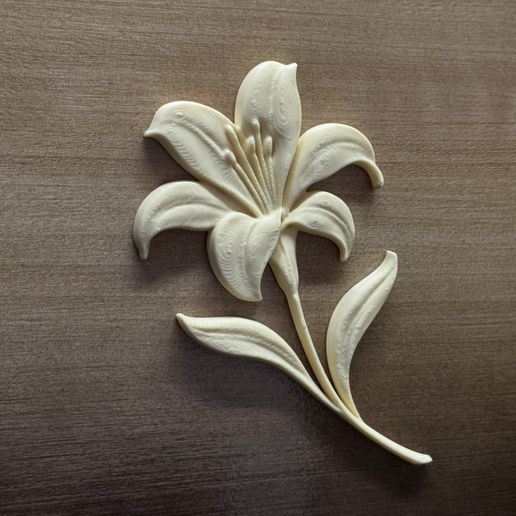 💐 relief flower lily solo symbol model・Free 3D File for 3D printing・Cults
