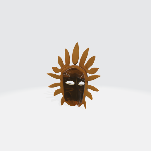🗿 Tribal Mask 3D Model – Decorative Ceremonial Mask with Feathers ...
