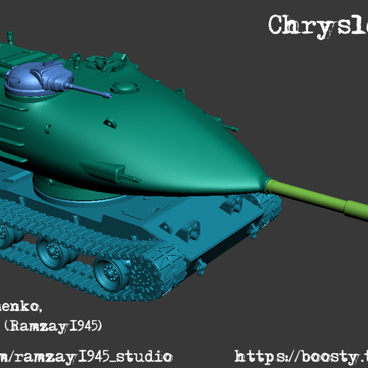 🪖 Chrysler TV-8 US nuclear war tank 1:100・ STL File for 3D printing・Cults