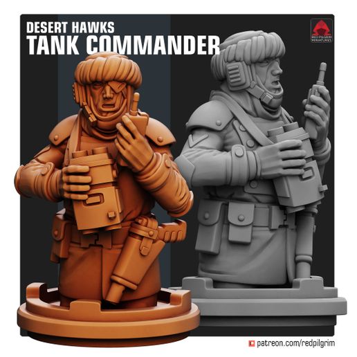 🏜️ Desert Hawks Tank Commander・ 3D File for ・Cults