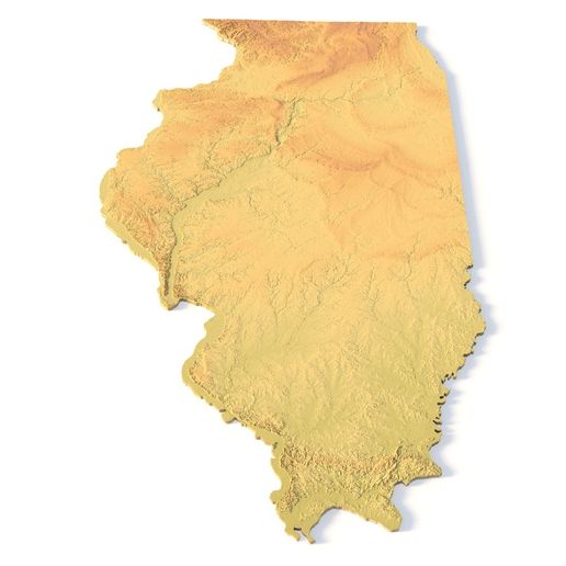 🗺️ Illinois Topographic Map – 3D Model for 3D Printing & CNC Carving ...