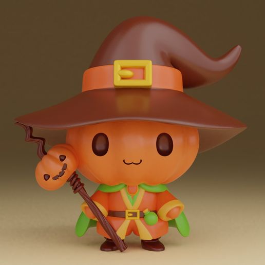 🎃 Halloween pumpkin wizard・ STL File for 3D printing・Cults