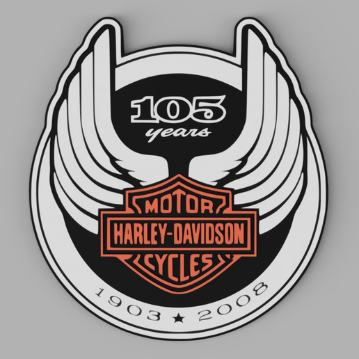 STL file Harley-Davidson - Wings coaster 🏍️ (3MF)・3D print design to ...