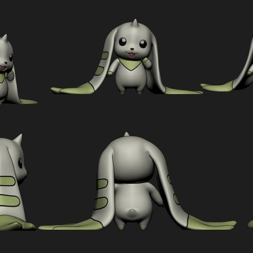 Archivo STL Digimon - Terriermon con 2 poses 🐉 ・Plan para descargar y ...