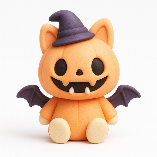 🎃 Labubu Pumpkin Bat Figurine・Arquivo STL para Impressão 3D・Cults