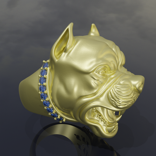 🐕 dog head ring・ STL File for 3D printing・Cults