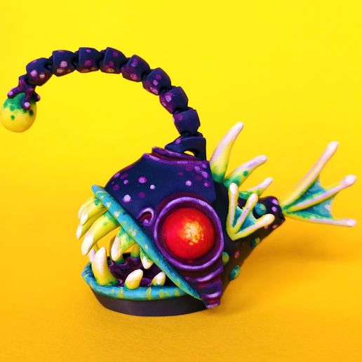 🐟 Articulated Angler Fish 🐟 - Colored File Included・ STL File for 3D ...